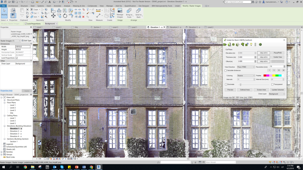Point Clouds too heavy? Create rasters in Revit with a new Undet Plugin ...